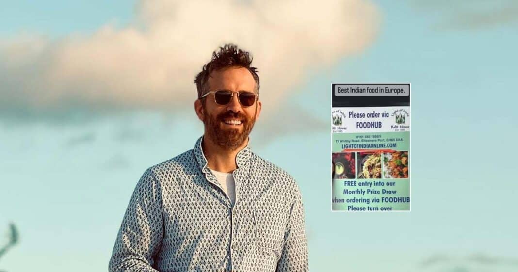 Ryan Reynolds Has Discovered A Place In Europe To Have Best Indian Food!