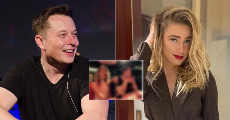 When Amber Heard Shared A ‘Cheeky’ Picture Of Elon Musk With Her Lipstick Stain On His Face ...