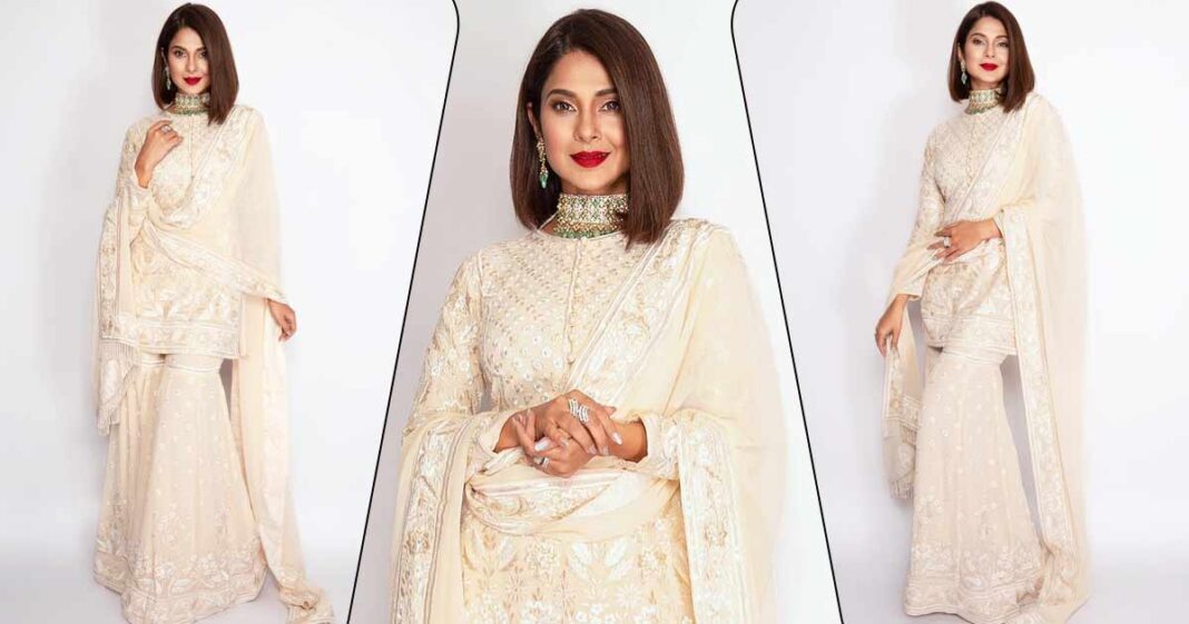 Jennifer Winget Looks Sophisticated In An Off-White Chikankari Sharara ...