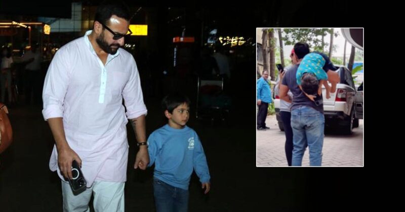 Saif Ali Khan Carries Taimur Upside Down On His Shoulder & Netizens Can ...