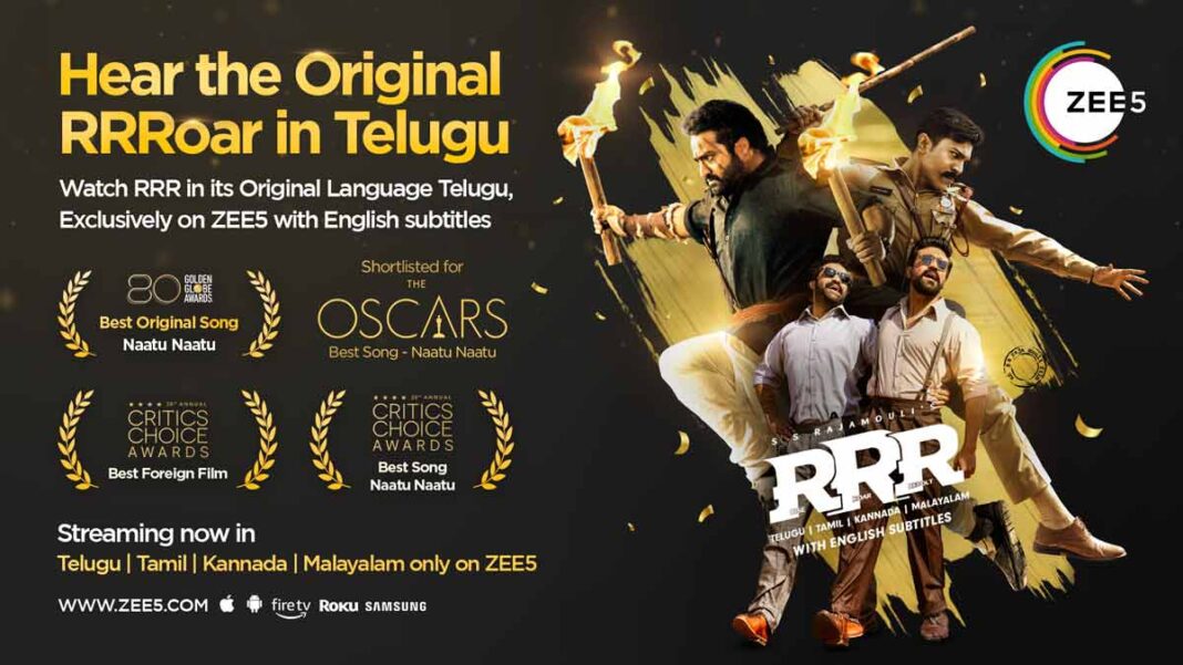 Multi-Award-Winning RRR Streaming Exclusively In Original Language Telugu With English Subtitles ...