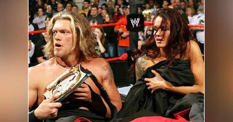 When Wwes Superstars Edge And Lita Had A Live Sx Celebration With A Bed 4888