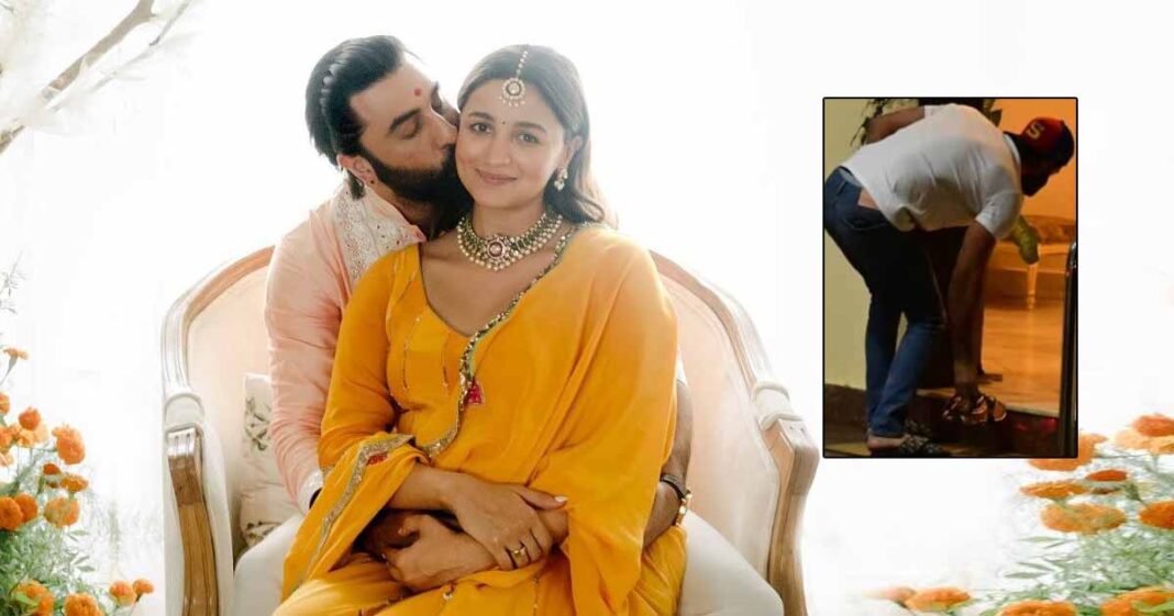 Ranbir Kapoor Picking Alia Bhatt’s Chappal & Keeping It Inside Leaves ...