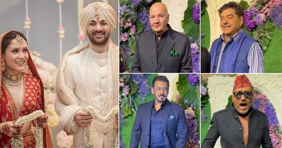 Karan Deol - Drisha Roy's Wedding Reception: Sunny Deol, Dharmendra ...