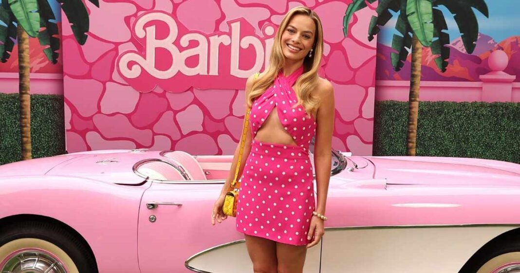 Margot Robbie Once Again Channels Her Inner 'Barbie' In Pink Polka Dot ...