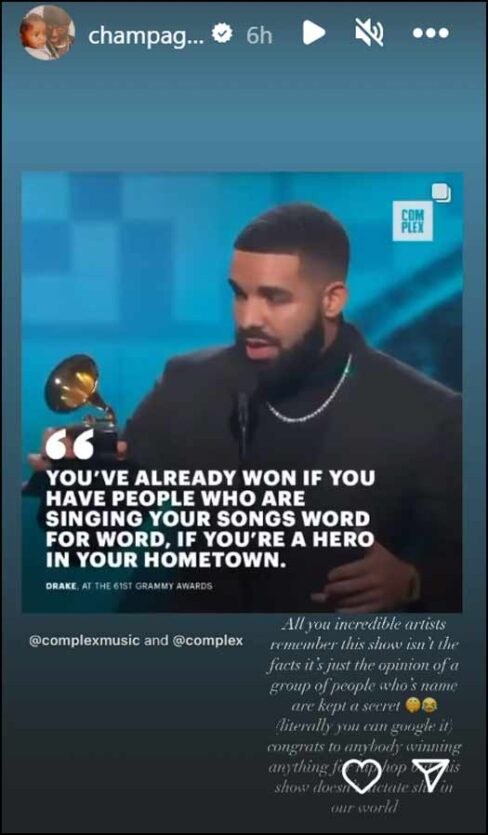 Drake Takes A Dig At Grammy Awards 2024, "Doesn't Dictate Sh*t"